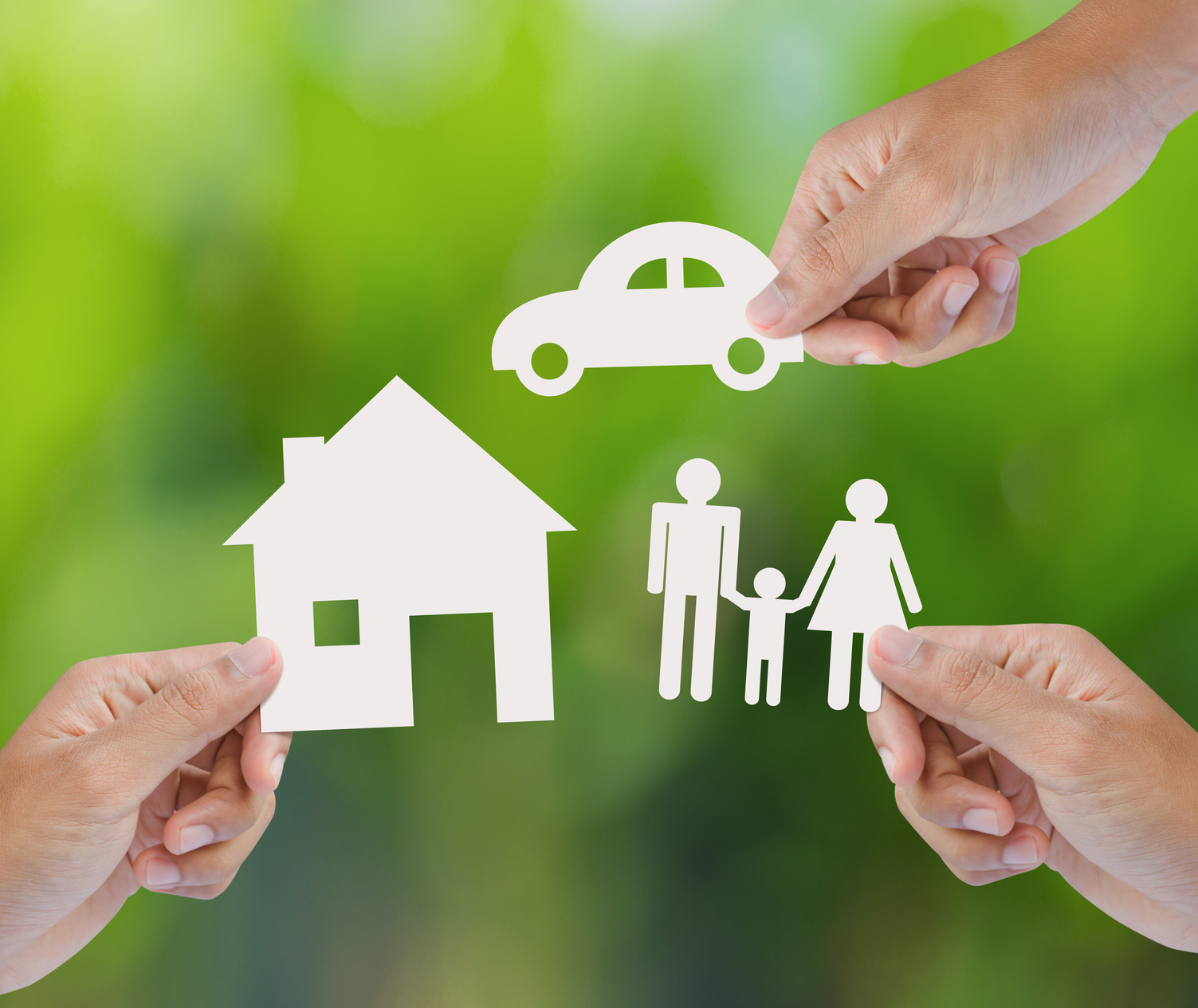 Hand Holding A Paper Home Car Family Insurance Concept Kentucky